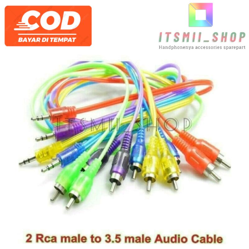 Jual KABEL AUX AUDIO 2 IN 1 TRANSPARAN | Shopee Indonesia
