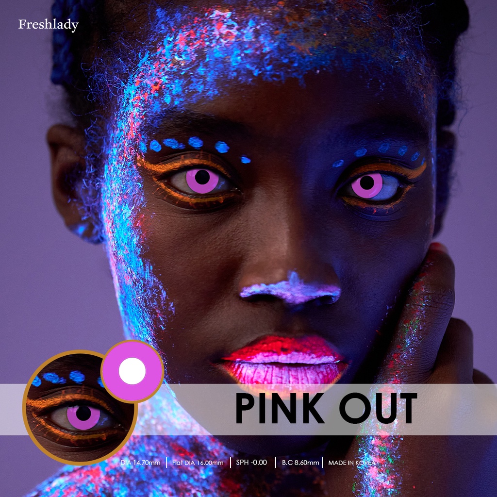 Jual FRESHLADY Softlens Crazy Lens Pink Out - Cosplay Halloween Soflens ...