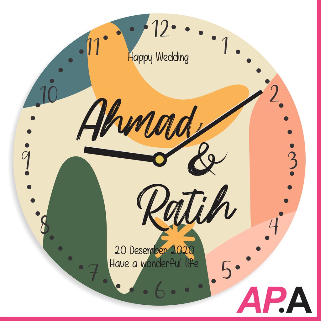 Jual Jam Dinding Custom Unik Nama Tulisan Kado Ultah Kayu Souvenir ...