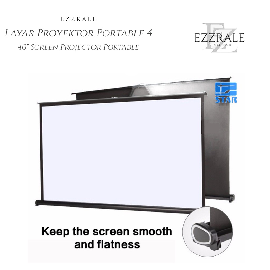 Jual Ezzrale Layar Proyektor Portable 40" 50" Screen Projector Portable ...