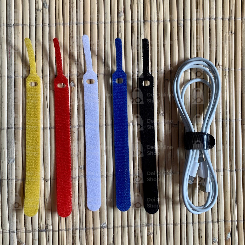 Kabel Strap velcro wrap Kabel tie pengikat kabel berwarna | Shopee ...