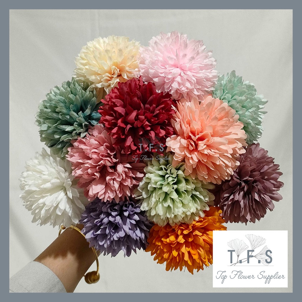 Jual Artificial Flower PomPom Mum Artifisial Bunga Palsu Bunga Sutra ...