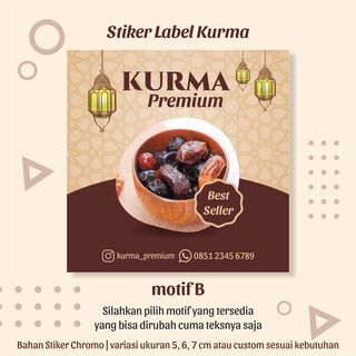 Jual Stiker label kurma custom tulisan dan size Indonesia|Shopee Indonesia