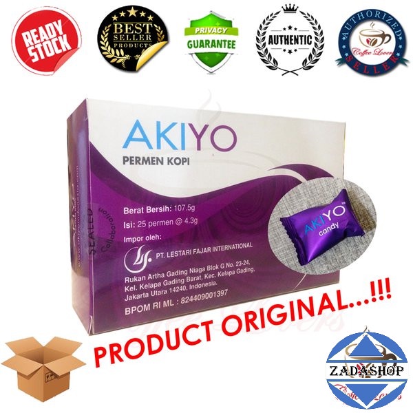 Jual AKIYO CANDY 1 box 25 pcs - Permen Kopi Penambah Stamina Pria | Shopee Indonesia
