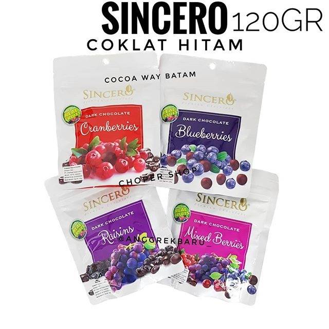Jual Coklat Hitam Sincero /Cokelat Sincero / Dark Chocolate / Cranberry ...