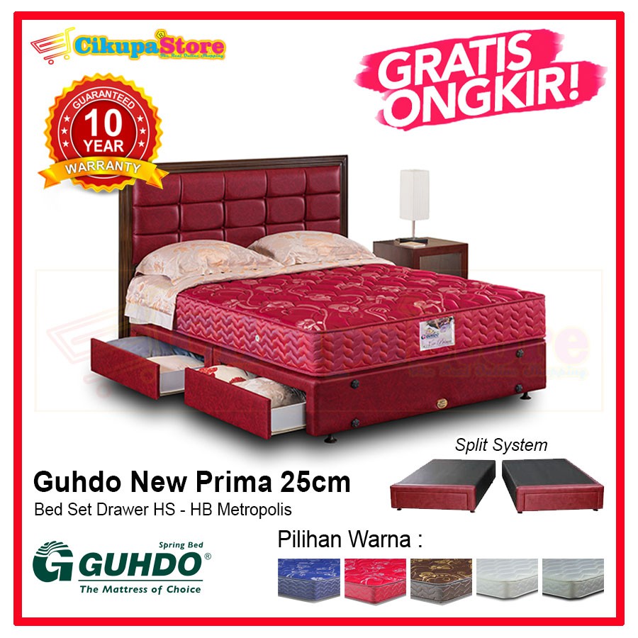 Jual Springbed Guhdo New Prima Set Drawer HS - HB Metropolis Tebal 25cm - BED SET (Kasur Dipan ...