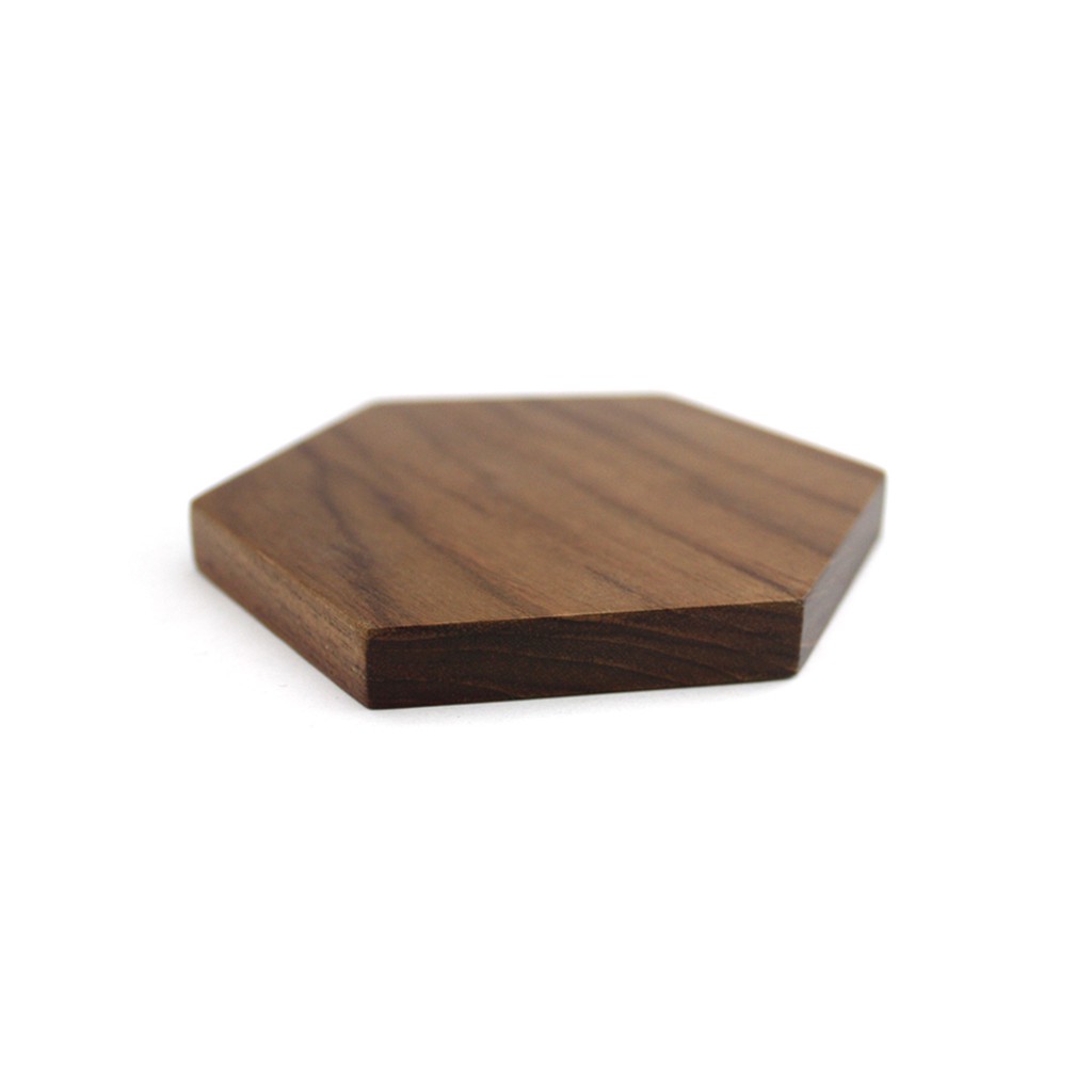 Jual Teak Wood Coaster Cup - Natural Hexagon / Tatakan Alas Gelas Kayu ...