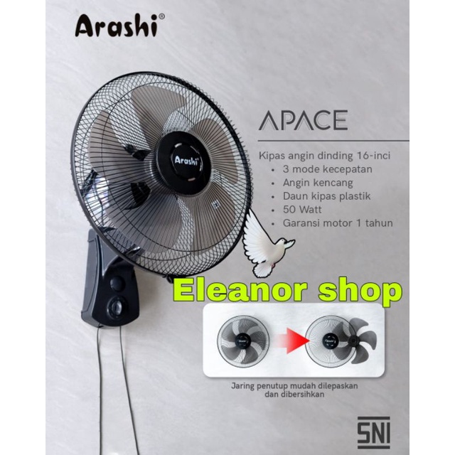 Jual Kipas Angin Dinding APACE 16 inch ARASHI/ Wall Fan AR 228 PWF 16 ...