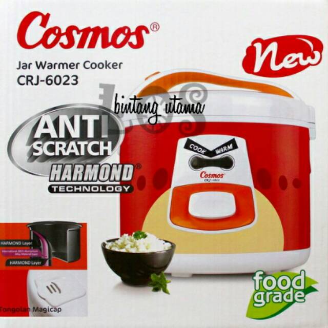 Jual Rice cooker harmon cosmos CRJ-6023/pemasak nasi serbaguna,kualitas ...