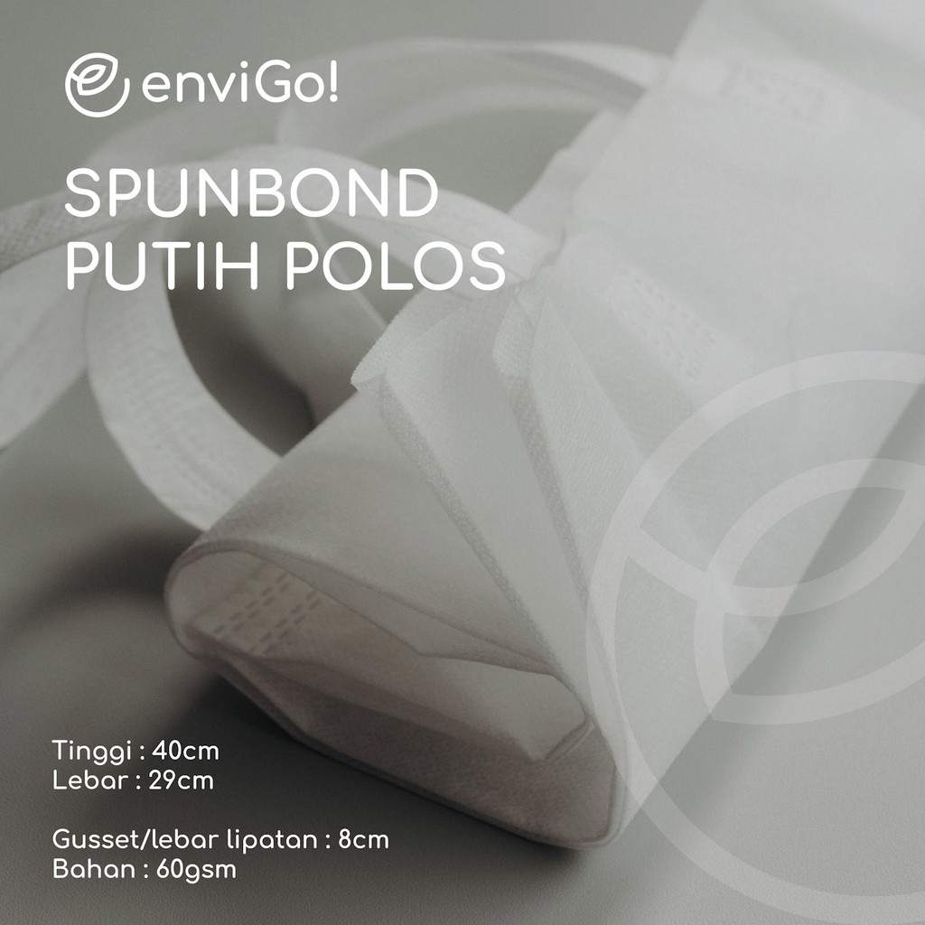 Jual TAS SPUNBOND PUTIH POLOS MODEL PRESS 40X29X8 (1 pack isi 10 pcs ...