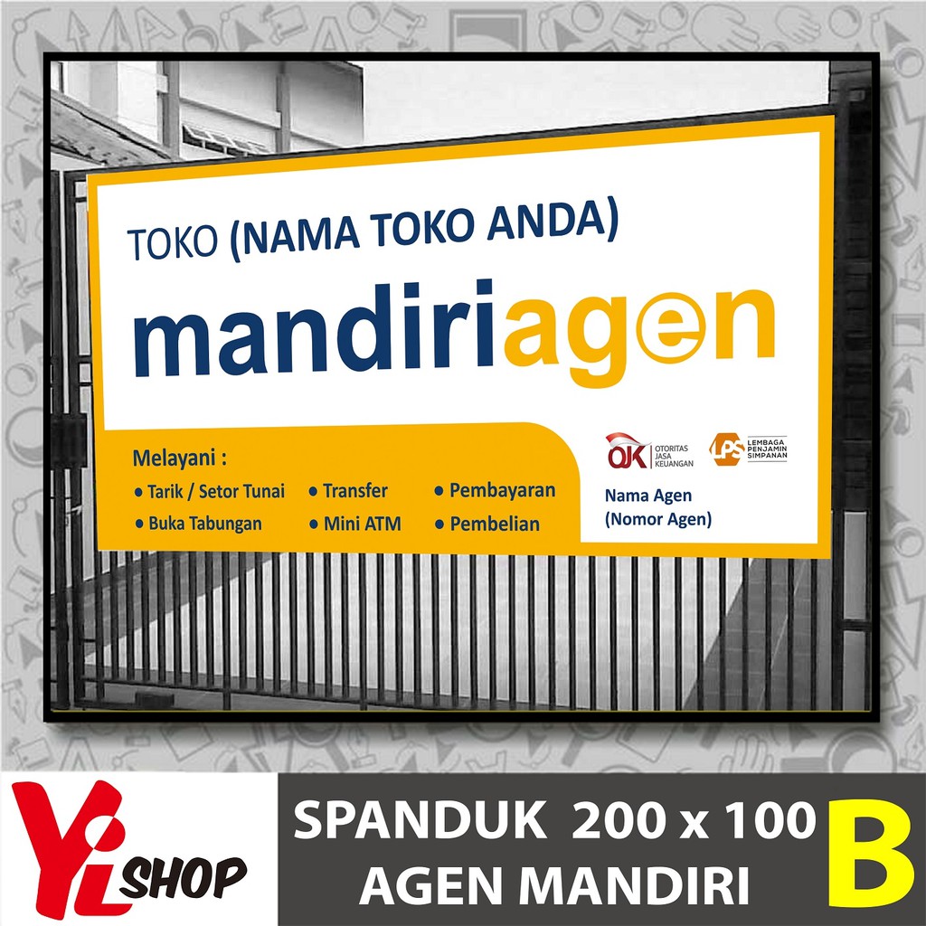 Spanduk / Banner Agen Bank MANDIRI ukuran 2x1 | Shopee Indonesia