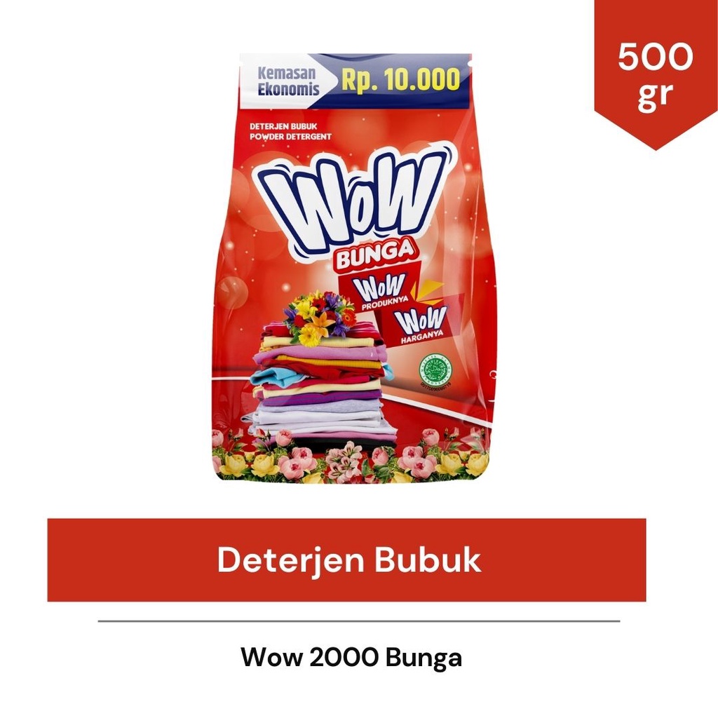 Jual WOW 2000 Deterjen Sabun Cuci Baju Bunga 500gr - Merah | Shopee ...