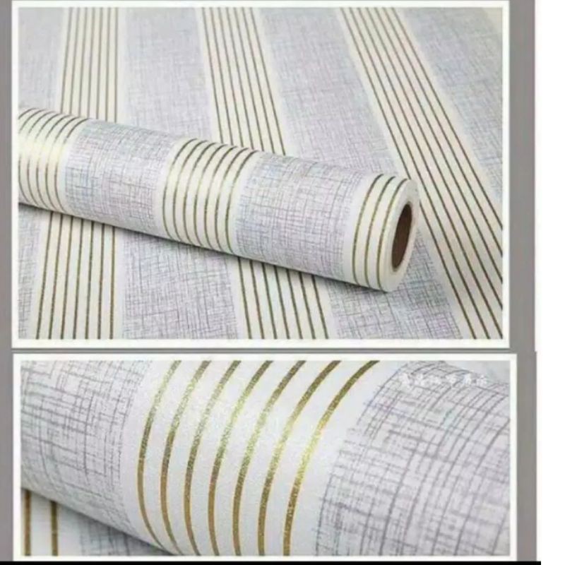 Jual Wallpaper garis salur grey/sticker dinding/wallpaper stiker pvc vinly tahan air 45cmx10m ...