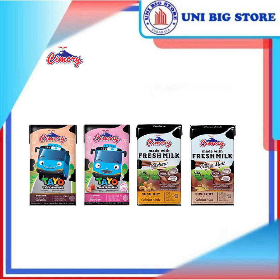 Jual Susu Cimory UHT Milk Coklat - Strawberry - Cashew - Choco Malt 125 ...