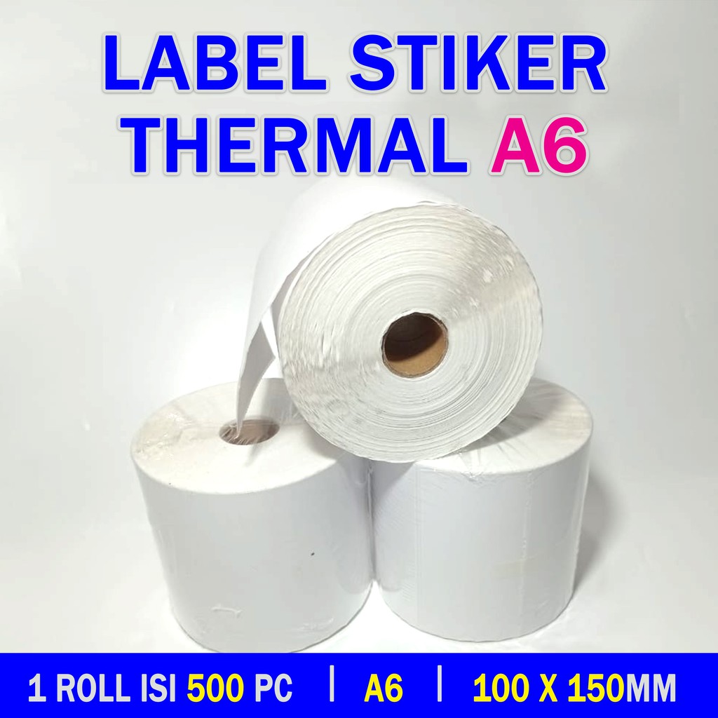 Jual Kertas Thermal Label Barcode 100 x 150 mm ukuran A6 isi 500pcs ...