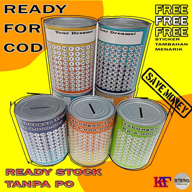 Jual Celengan target / Celengan kaleng / celengan custom | Shopee Indonesia