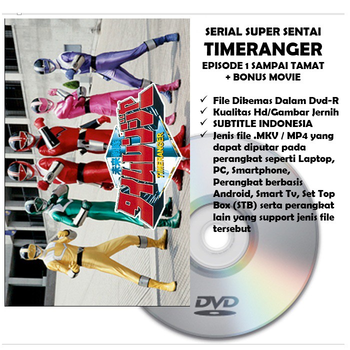 Jual DVD TIMERANGER EPISODE 1-TAMAT | Shopee Indonesia