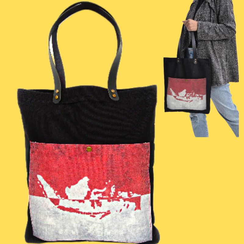 Jual Tote bag Kanvas Premium Bendera Merah Putih Canvas Resleting ...