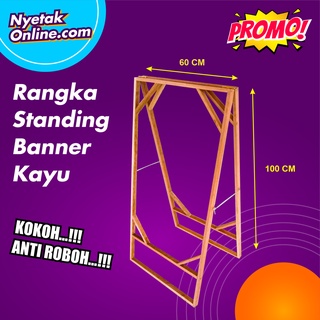 Jual Rangka Stand Banner Kayu Lipat Ukuran 60cm x 100cm [RANGKA SAJA ...