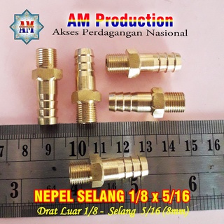 Jual Nepel Selang 1/8x5/16, Nepel Selang Kuningan, Hose Neaple, Drat ...