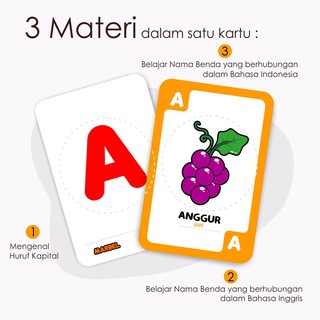 Jual Marbel FLASHCARD HURUF ABC - Kartu Bayi Pintar - Belajar Alphabet ...