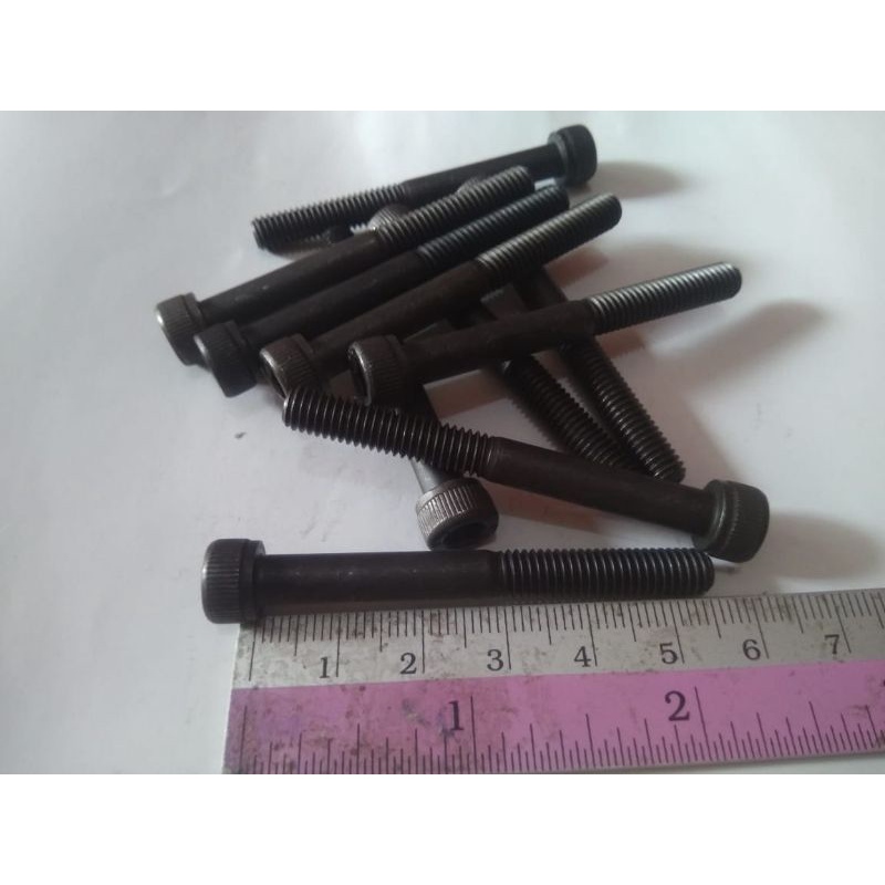Jual Baut L Baja Hitam diameter m6 x 50 atau Baut 10 panjang 5cm | Shopee Indonesia