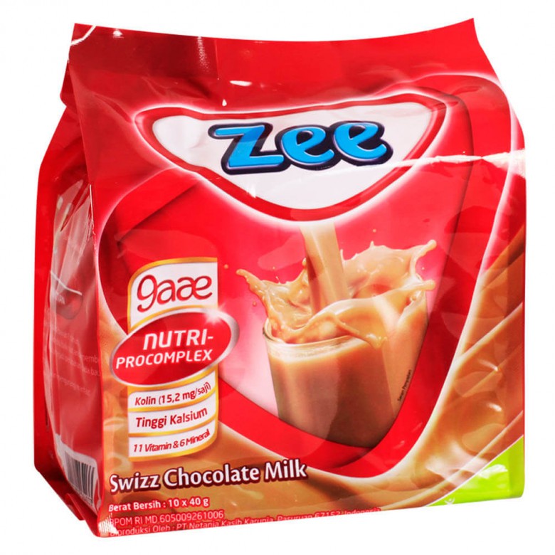 Jual ZEE Swizz Chocolate Milk Bag 10 Sachet x 40gr | Shopee Indonesia