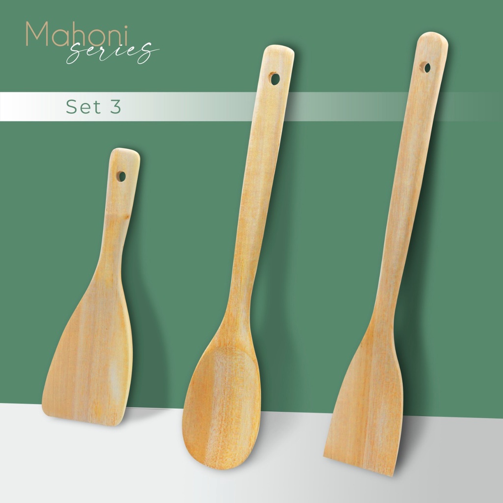 Jual Alat Masak Set Sutil Spatula Centong Nasi Bahan Kayu Mahoni Halus ...
