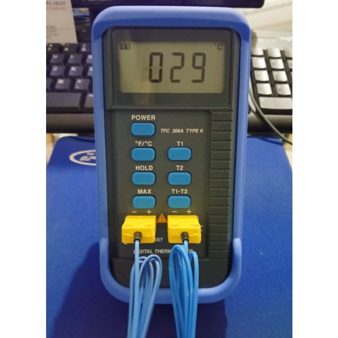 Jual Type K Dual Channel Digital Thermocouple Thermometer Microtemp TFC ...