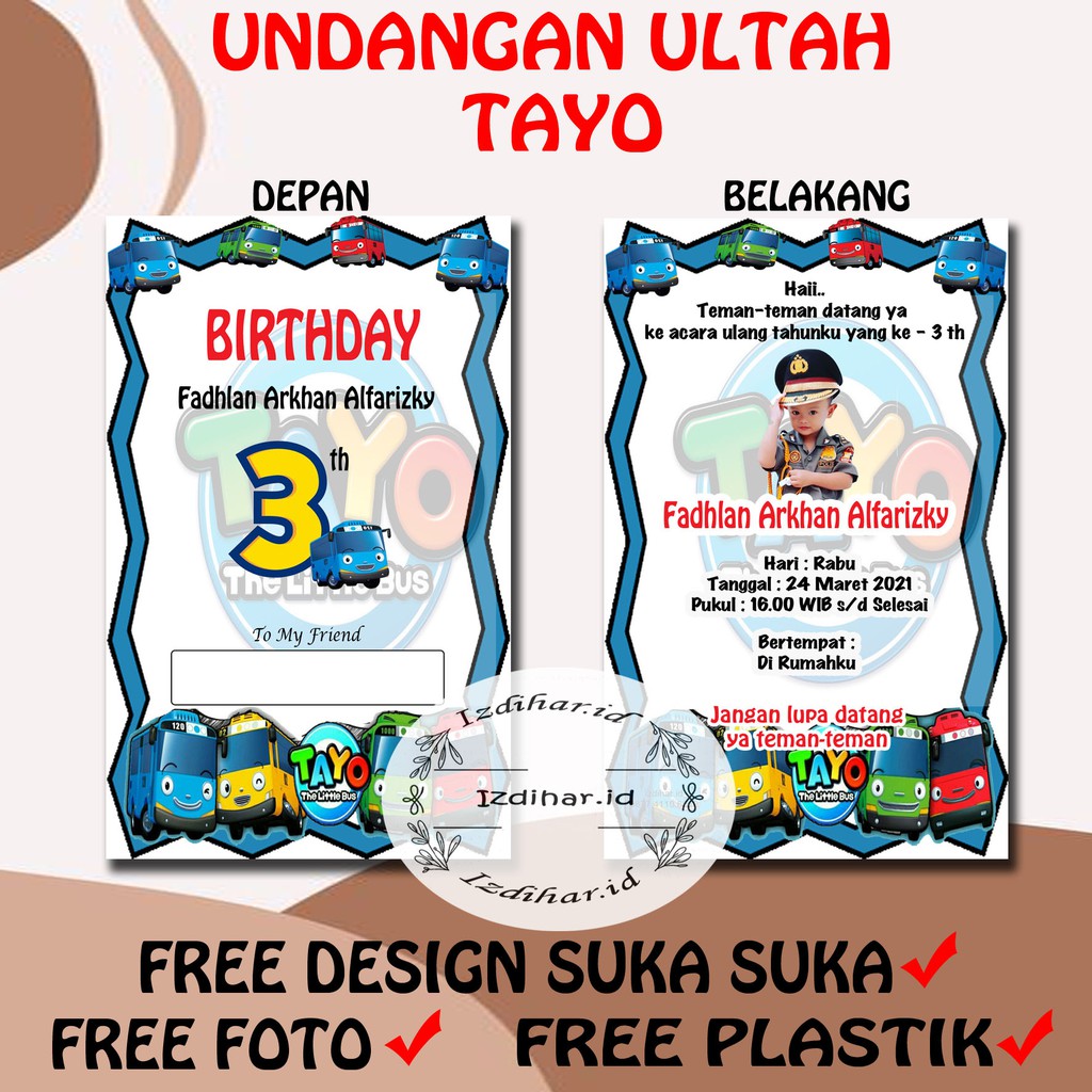 Jual (UNDANGAN ULTAH) /Undangan ulang tahun / undangan ultah / undangan ...