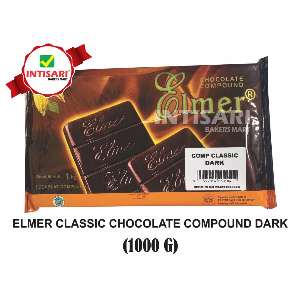 Jual ELMER CLASSIC CHOCOLATE COMPOUND DARK 1000 G Indonesia|Shopee ...