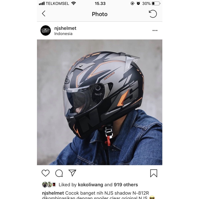 Jual 9804Gei Spoiler Helm Njs Shadow ( Spoiler Helm Fullface ) Bahan ...