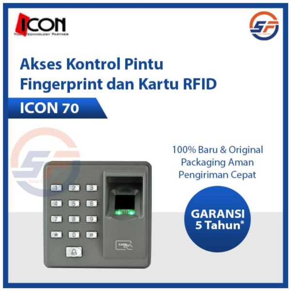 Jual Harga Turun Akses Kontrol Pintu Sidik Jari dan Kartu RFID ICON 70 ...