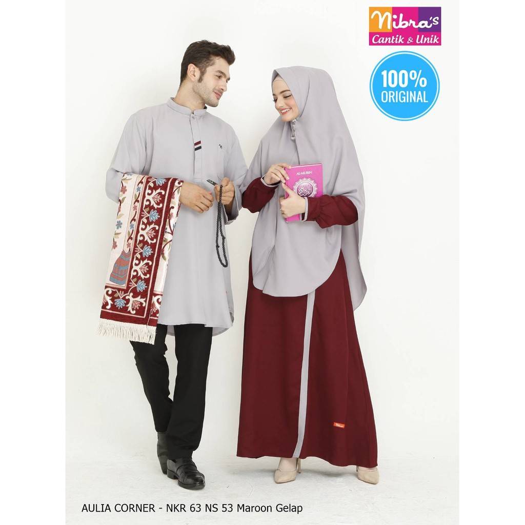 Jual Couple Muslim Terbaru Nibras Nkr 63 & Ns 53 Maroon Gelap ORIGINAL ...