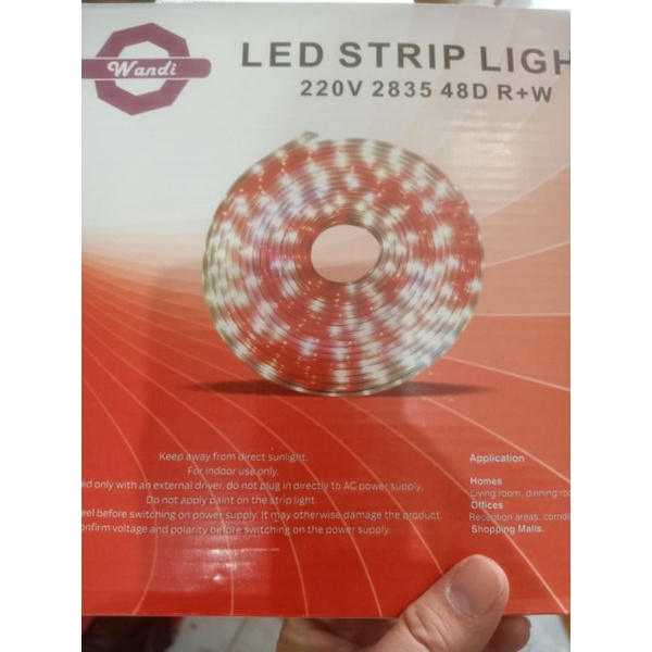 Jual Lampu LED STRIP SELANG 2835 10M 220V OUTDOOR MERAHPUTIH RGB ...