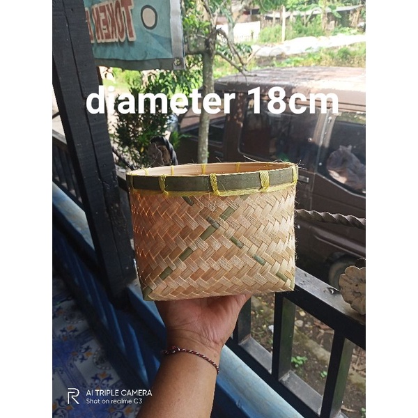 Jual tumbu diameter 17/18cm/besek bambu/besek bulat/Tumbu bambu/tempat ...