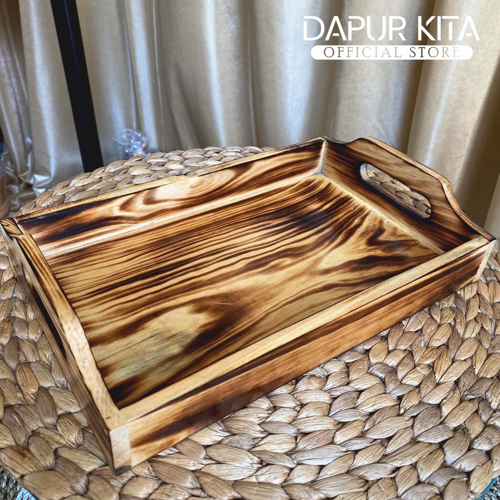 Jual Baki / Nampan / Tray Kayu Motif Bakar ASLI, Unik dan Kuat, Cocok ...