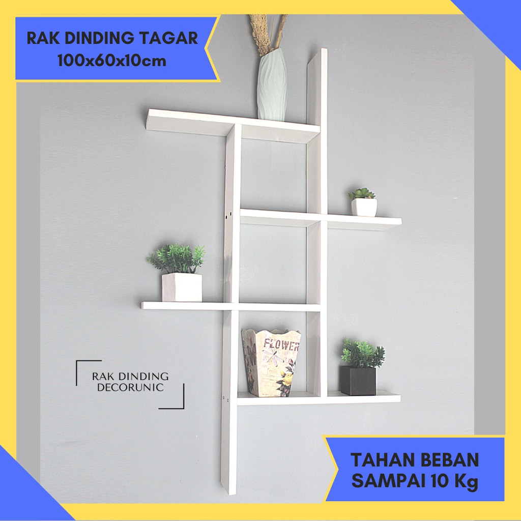 Jual Rak Dinding Minimalis Bentuk Pagar Uk. 100x60x10cm Floating Shelf ...