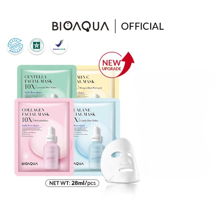 Jual [BPOM] BIOAQUA Sheet mask 10X Effect Whitening - Masker Wajah All Varian (SASET) | Shopee ...
