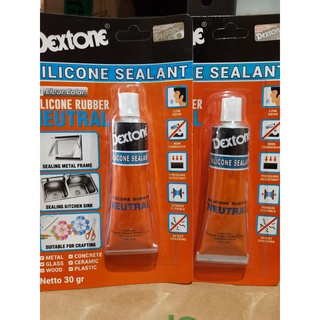 Jual Dextone Silicone Sealant Neutral 30 gr Clear Lem Kaca Rubber ...