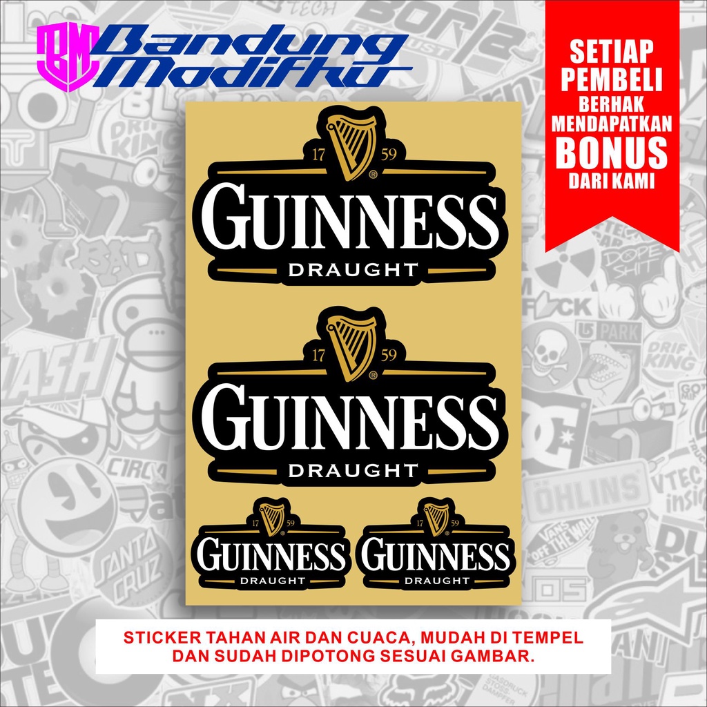 Jual STICKER SET PACK PRINTCUT LOGO GUINESS | Shopee Indonesia