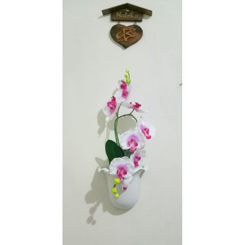 Jual BUNGA ANGGREK DINDING ARTIFICIAL + POT (BISA COD) | Shopee Indonesia