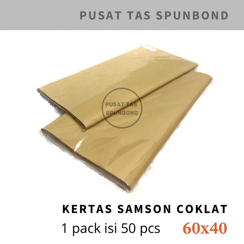 Kertas Samson 50 lembar - 60x40 cm / Kertas Coklat / Kertas Packing ...