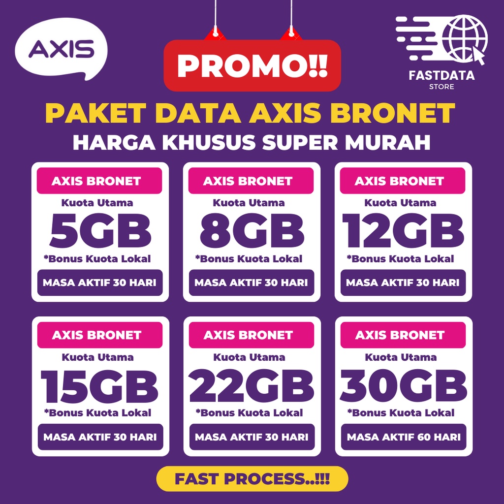 Jual PROMO!!! PAKET DATA AXIS BRONET HARGA KHUSUS SUPER MURAH | Shopee ...