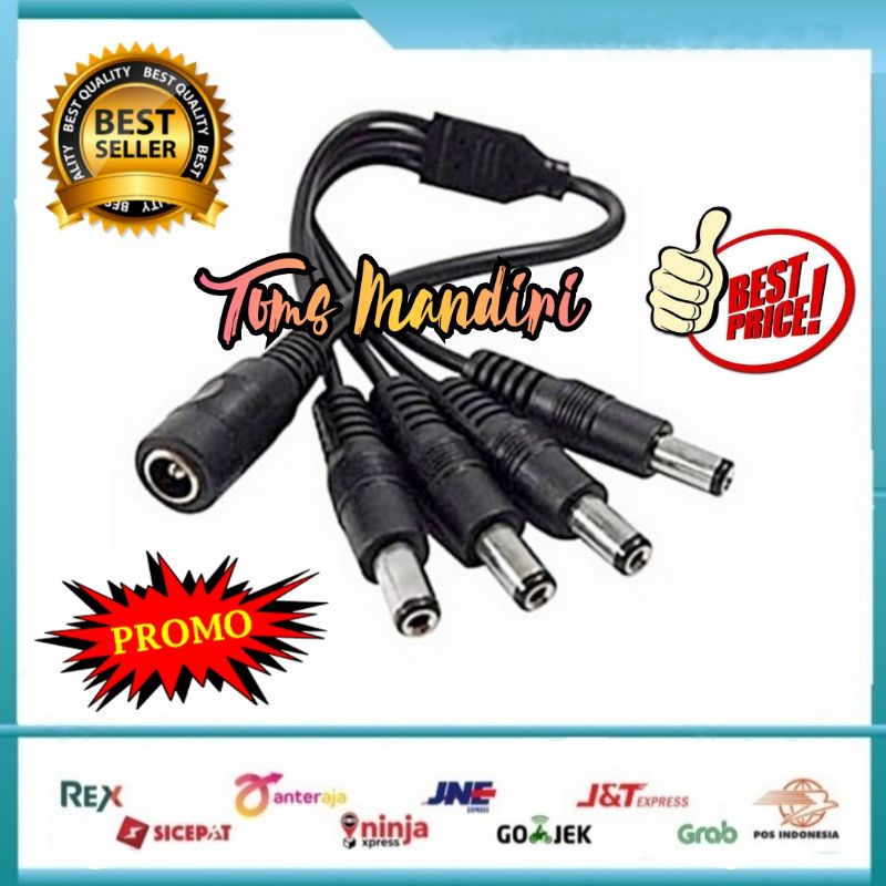 Jual Kabel Power adaptor Cabang 4 Sambungan 40 CM | Shopee Indonesia