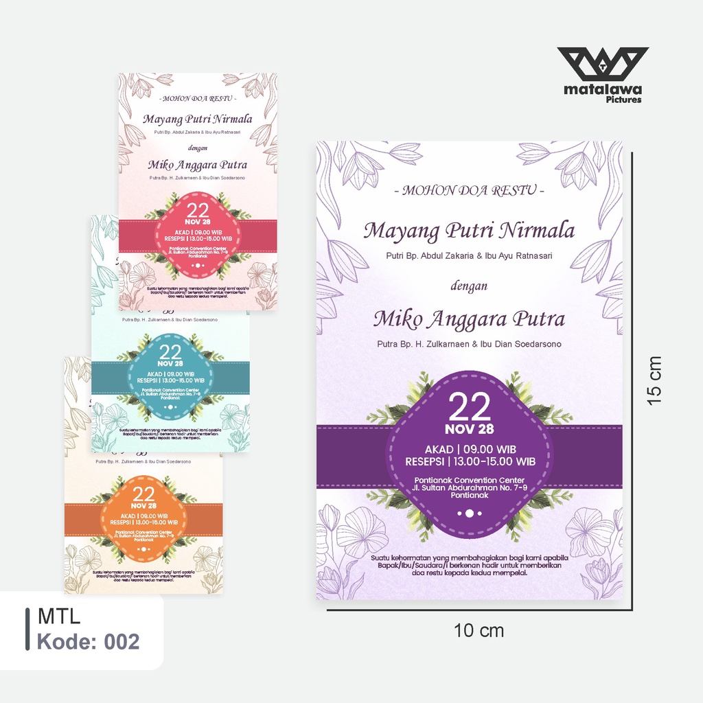 Jual Cetak Undangan Mini Pernikahan Khitan Desain Vintage, Rustic ...