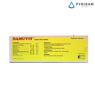 Jual Damuvit Vitamin B Kompleks dengan Vitamin C - 100 Kaplet Salut ...
