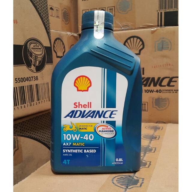 Jual OLI MESIN MOTOR MATIC SHELL ADVANCE AX7 SCOOTER 10W-40 800 ML ...