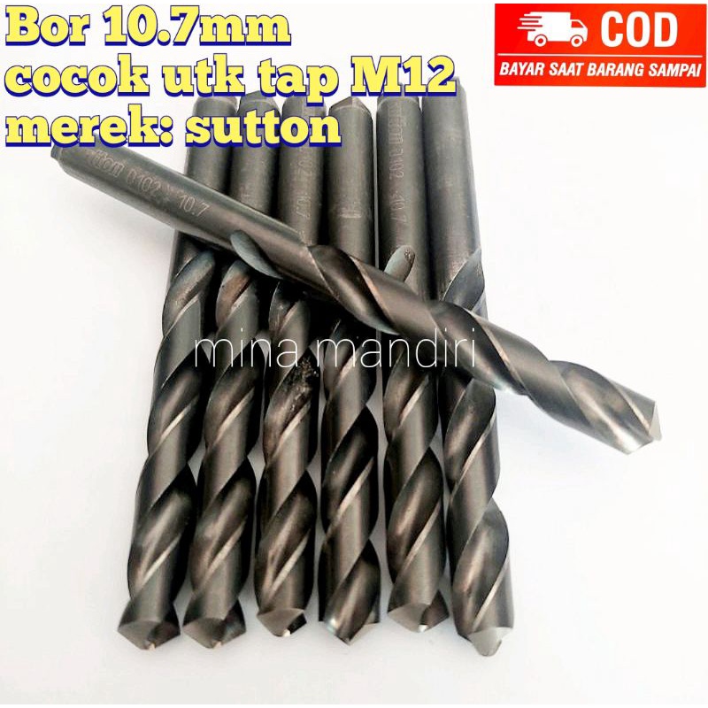 Jual Bor.Mata bor besi hss 10.7mm SUTTON cocok utk bor tap M12 | Shopee ...