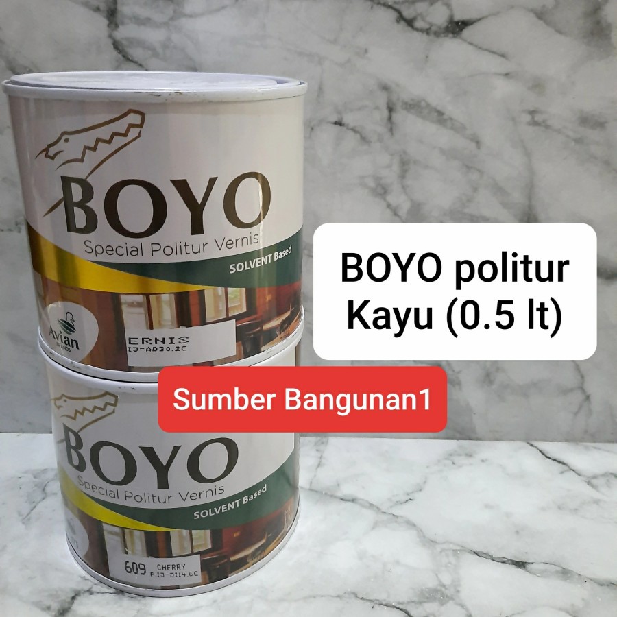 Jual Politur kayu vernis BOYO 0,5 lt warna kayu | Shopee Indonesia